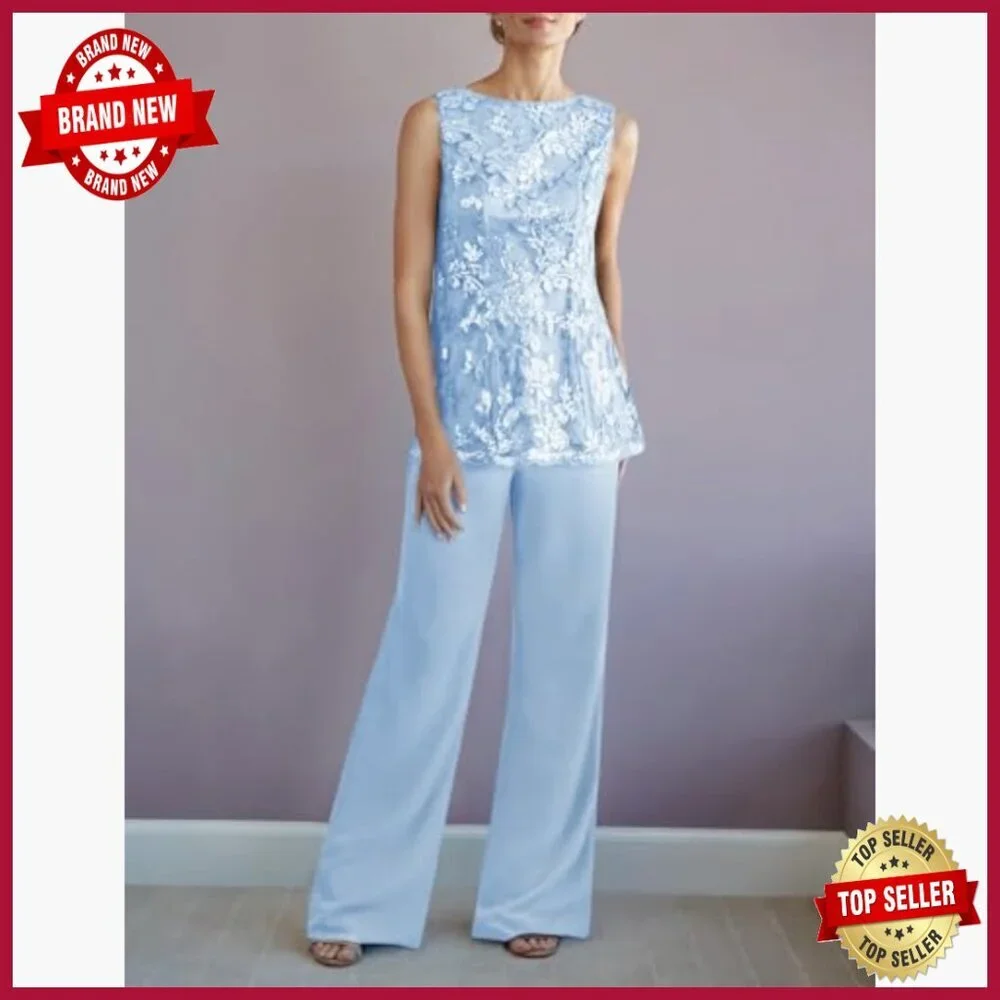 Pants & Jumpsuits | Lace Pant Suit Set Formal Wedding Outfit Mother Of ...